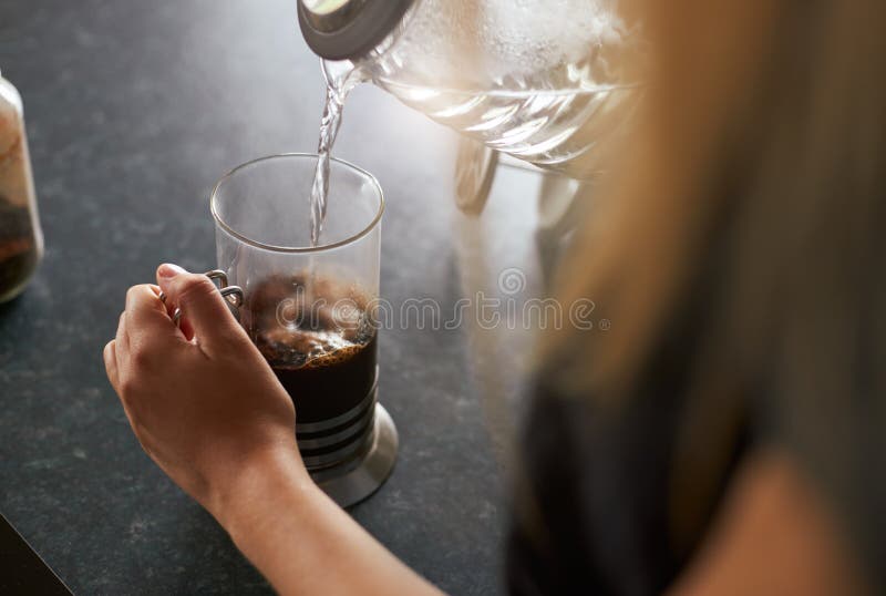 Cropped Shot of Woman Making a Cup of Coffee Stock Photo - Image of ...