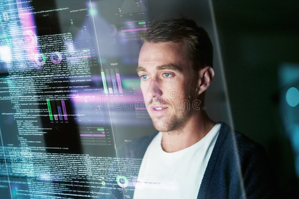 Dedicated To Software Development. Cropped Shot of a Young Computer ...