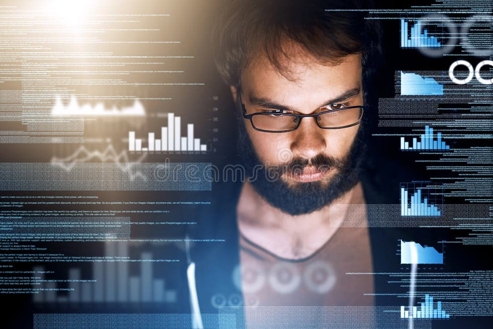 Analysing the Source Code. Cropped Shot of a Young Computer Programmer ...