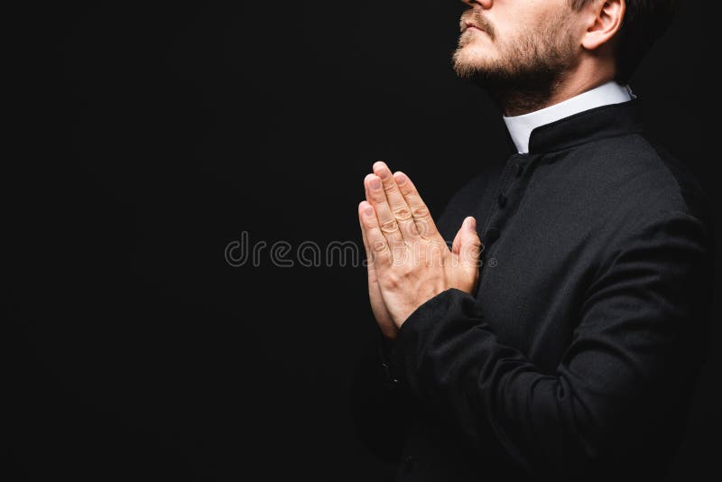 Cropped View of Bearded Priest with Stock Photo - Image of pray ...