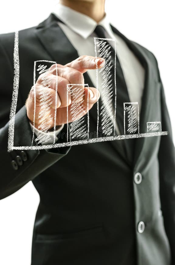 Business Man Pointing at Graph Stock Image - Image of financial, graph ...