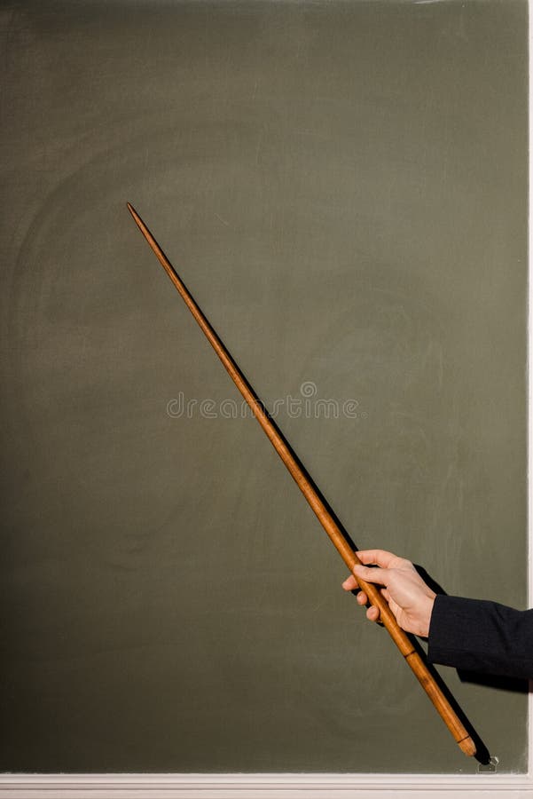 Cropped View of Female Teacher Holding Wooden Pointer Stock Image ...