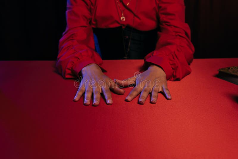 Cropped View of Medium with Hands Stock Image - Image of medium, night ...