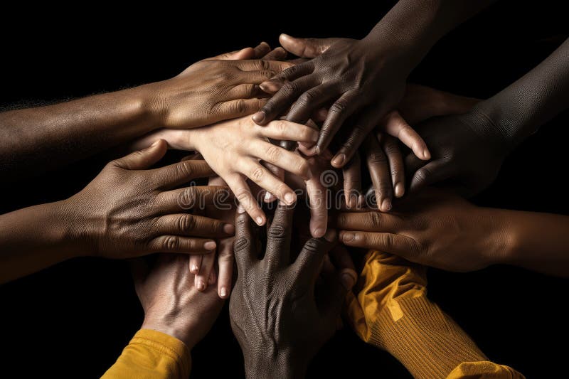 Cropped View of Multicultural Friends Holding Hands in Circle Isolated ...