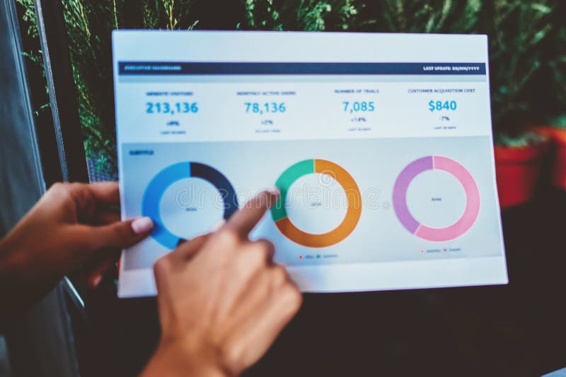 Cropped View of Paper Report with Diagram Statistics of Informational ...