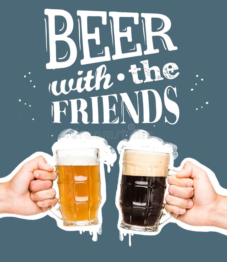 People toasting with beer stock image. Image of cropped - 123132197