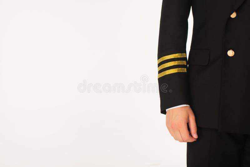 Cropped View of Pilot in Uniform Stock Image - Image of aviator ...