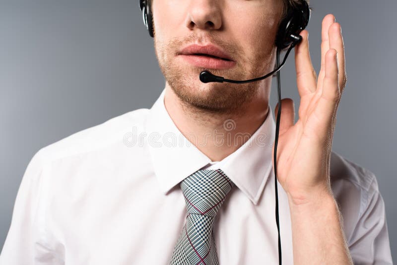 Serious Call Centre Agent Working at Her Desk on a Call Stock Image ...