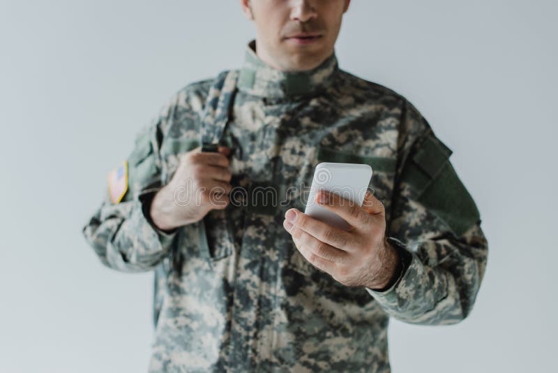 Cropped View of Serviceman in Army Stock Image - Image of patriotism ...