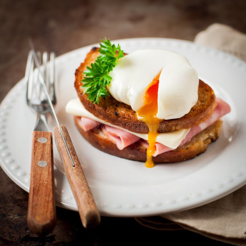 Croque Madame, French Toast with Egg Stock Photo - Image of monsieur ...