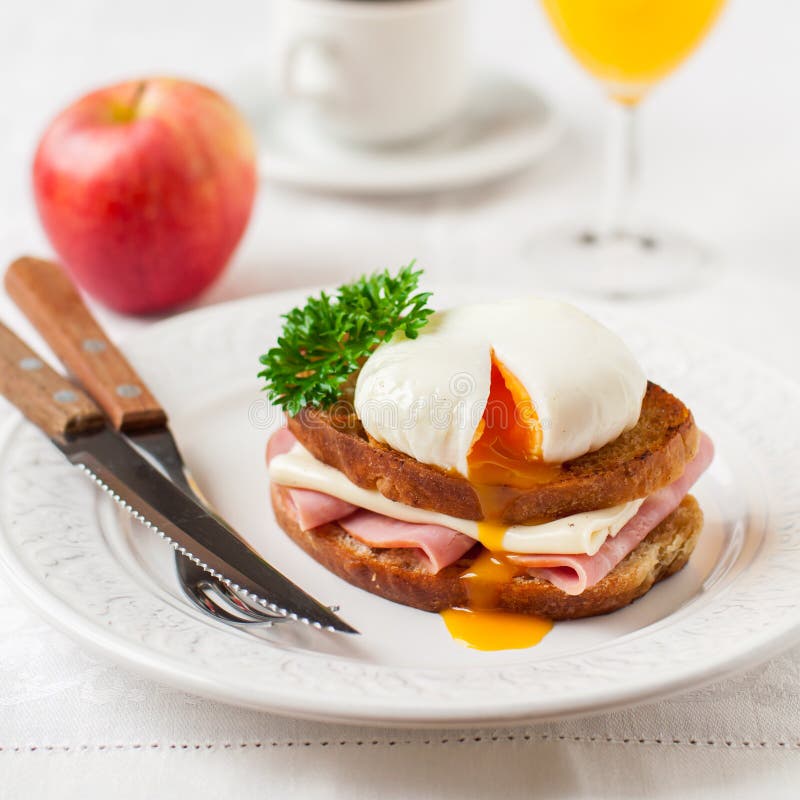 Croque Madame, French Toast with Egg Stock Image - Image of meal ...