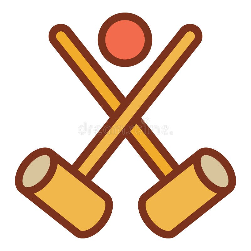 Crossed Croquet Icon, Outline Style Stock Vector - Illustration of ball ...