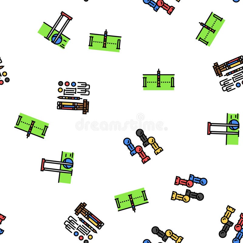 Croquet Mallet Game Ball Seamless Pattern Vector Stock Illustration ...