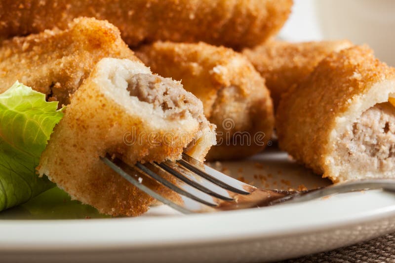 Croquettes with Meat and Beetroot Soup Stock Photo - Image of polish ...