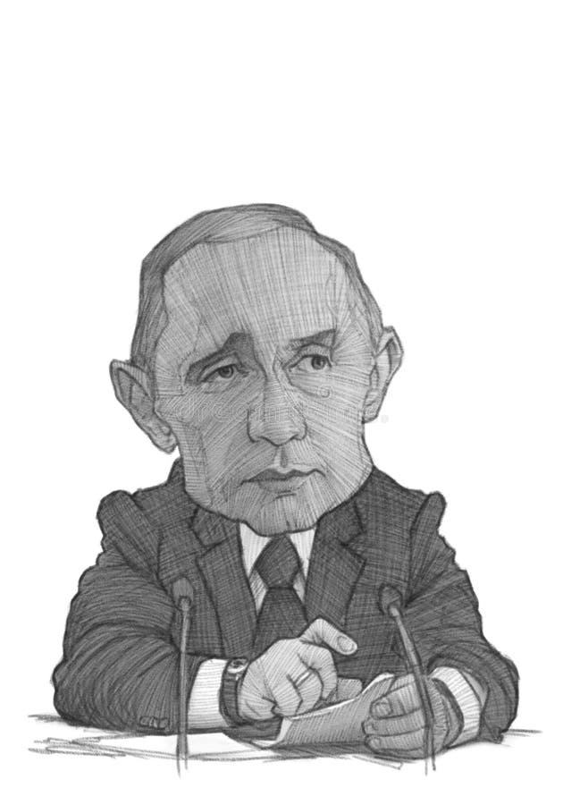 Croquis De Caricature De Vladimir Poutine Photographie éditorial ...