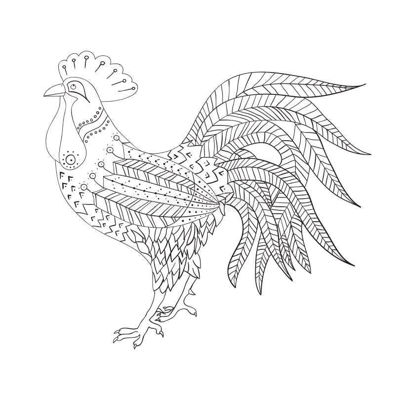 Croquis de coq illustration stock. Illustration du matin - 47460053