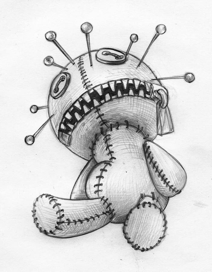 Poupée De Vaudou - Dessin D'encre Illustration Stock - Illustration du ...