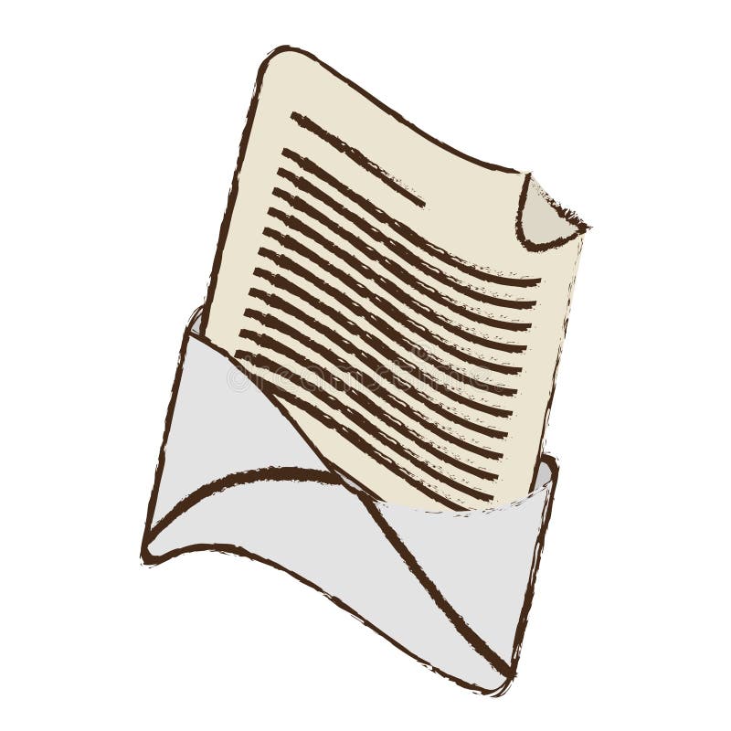 Croquis De Lettre De Message D'enveloppe D'email Illustration Stock ...