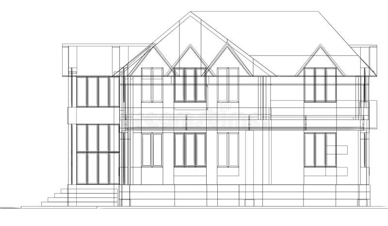 Croquis de maison illustration stock. Illustration du trame - 3355210