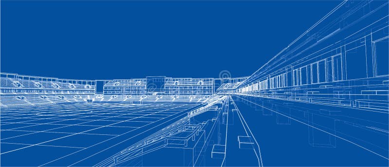 Croquis De Stade De Football Illustration Stock - Illustration du ...