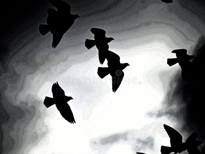 The Crows of a Nightmare Fly To Wake Stock Illustration - Illustration ...