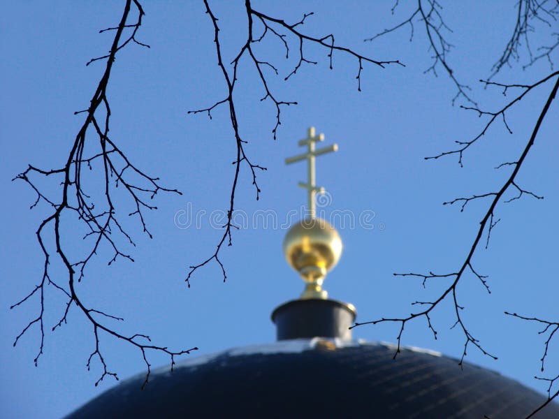 Cross stock photo. Image of season, frame, church, tree - 12653800