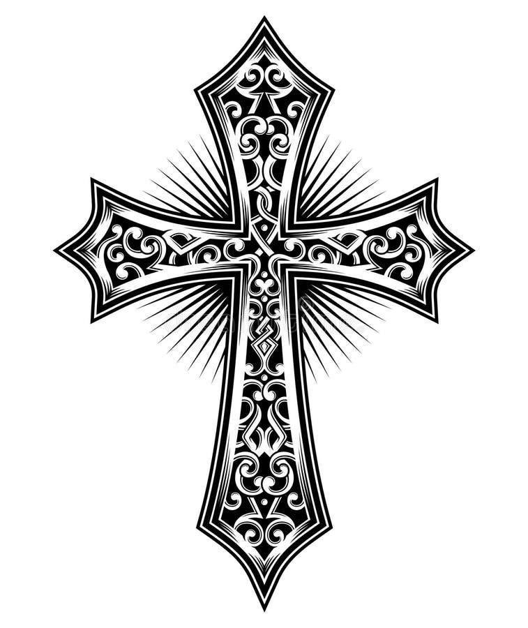 Antique Christian Cross Vector Stock Vector - Illustration of crucifix ...