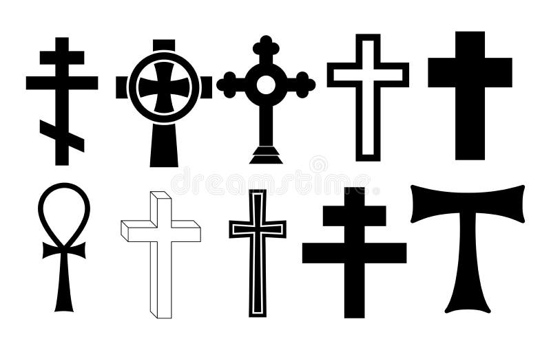 Cross symbols set stock vector. Illustration of abstract - 17635710