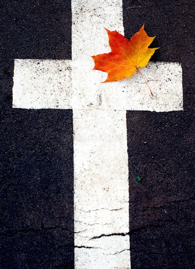 Christian Cross in Autumn Landscape. Stock Image - Image of landscape ...