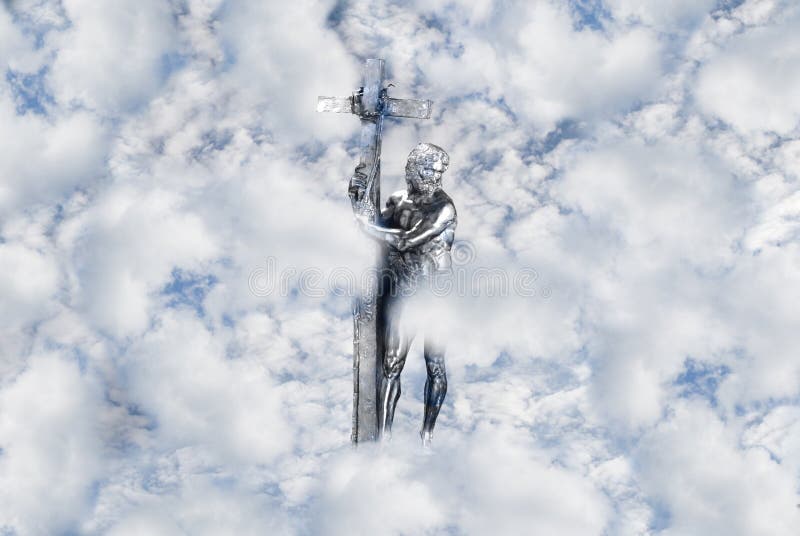 Man Vocation Illuminted by Cross Light from the Clouds Stock Image ...