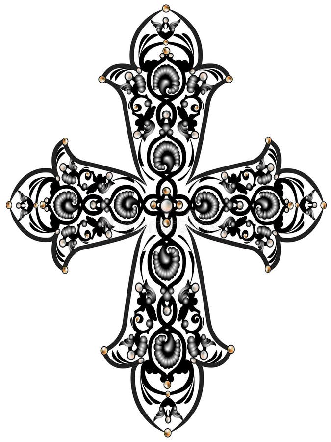 Traditional Ornate Religious Cross Stock Vector - Illustration of ...