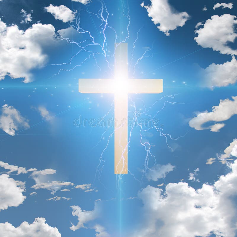 Heart Shape with a Shining Cross Inside Stock Illustration ...