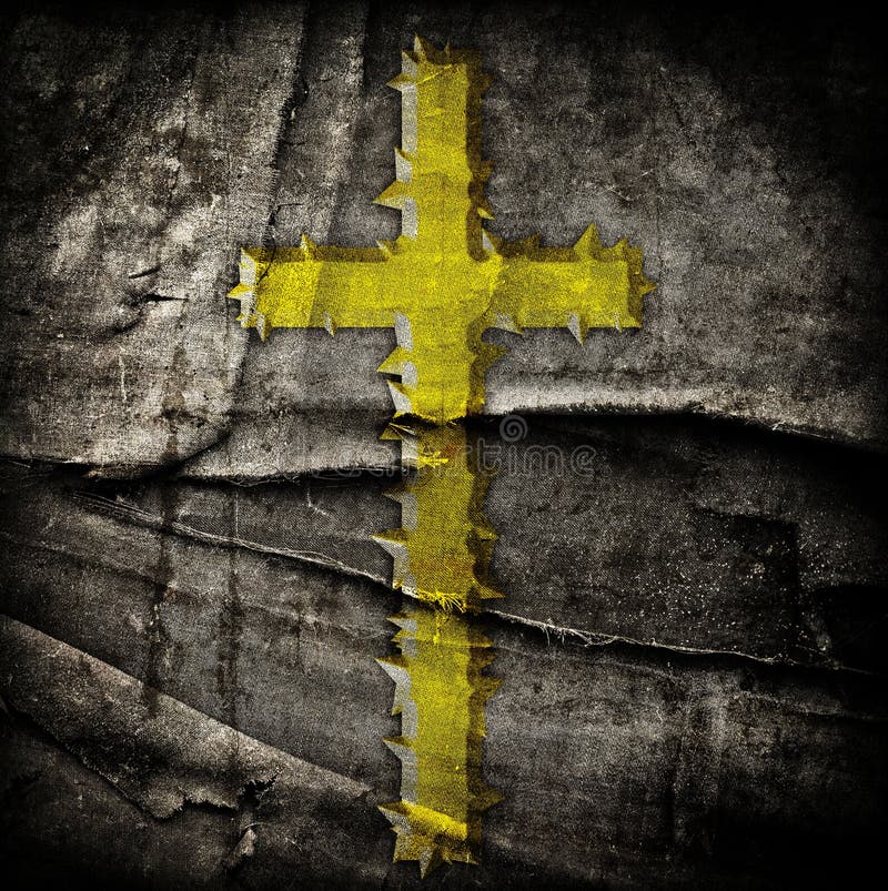 Cross on Abstract Grunge Background Stock Illustration - Illustration ...