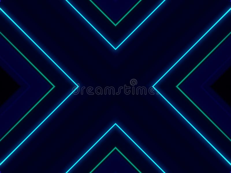 Cross Abstract Lights Dance Background, Blue Theme Stock Illustration ...