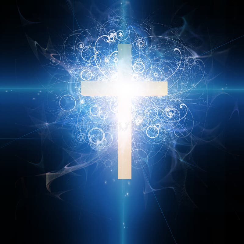 Cross Abstract with Electric Stock Illustration - Illustration of bible ...