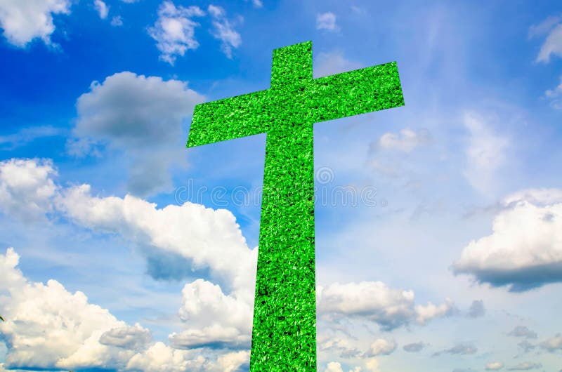 Abstract cross in blue sky stock illustration. Illustration of religion ...