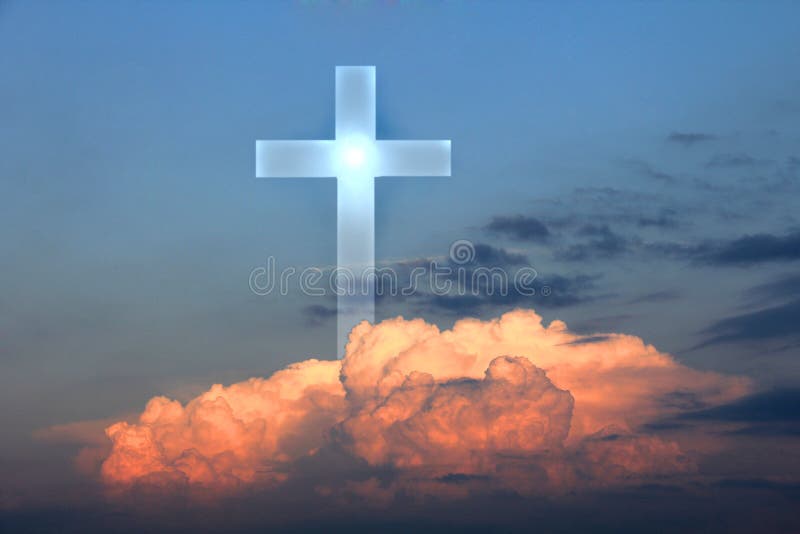 Cross against clouds six stock photo. Image of climb - 158939970
