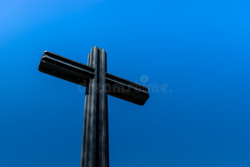 Cross Against a Deep Blue Sky Stock Photo - Image of standing, symbol ...