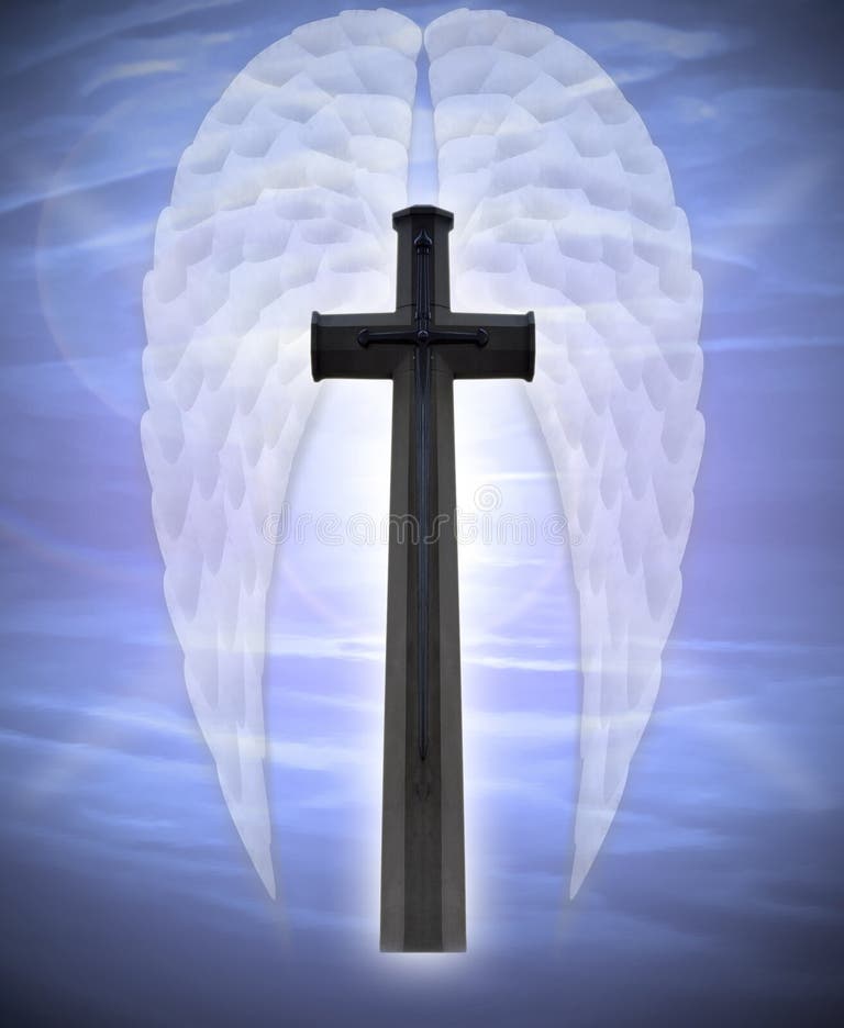 Angel Wings Cross Stock Illustrations – 1,329 Angel Wings Cross Stock ...