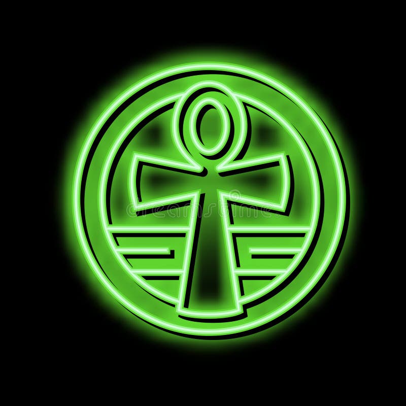 Cross Ankh Neon Glow Icon Illustration Stock Vector - Illustration of ...