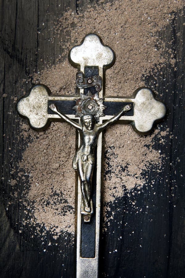 Cross and Ash - Symbols of Ash Wednesday Stock Image - Image of ashes ...