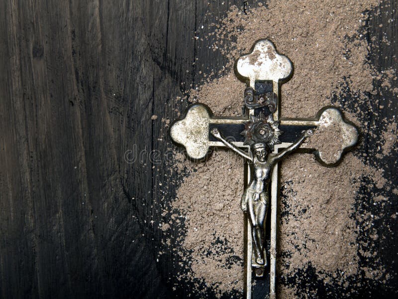 Cross and Ash - Symbols of Ash Wednesday Stock Photo - Image of christ ...