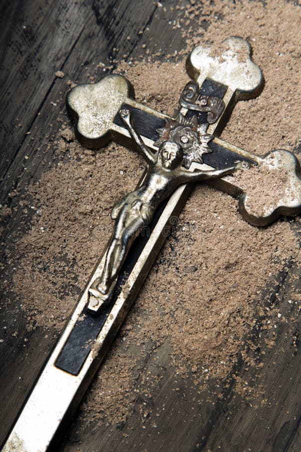 Cross and Ash - Symbols of Ash Wednesday Stock Image - Image of black ...