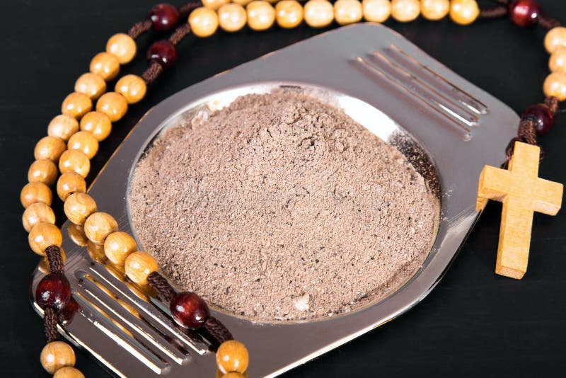 Cross and Ash - Symbols of Ash Wednesday Stock Image - Image of jesus ...