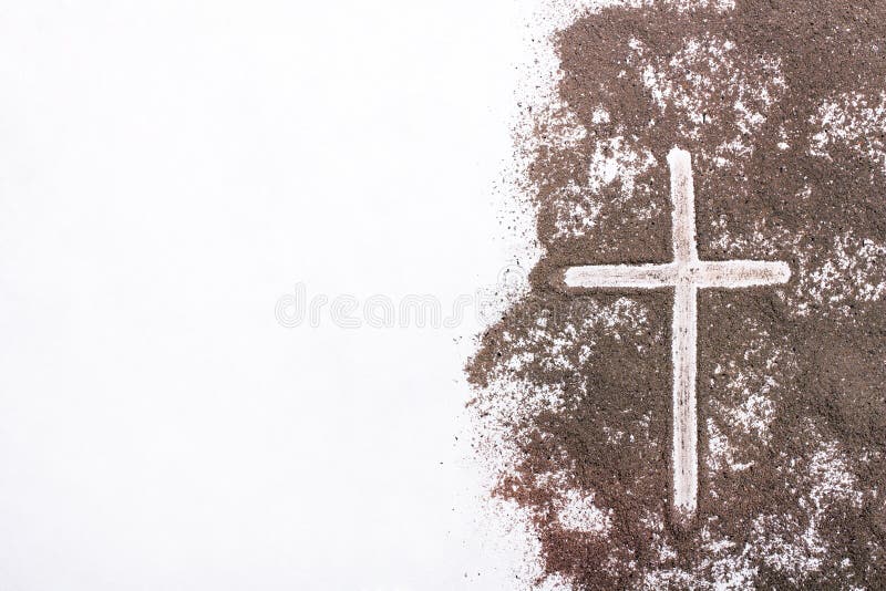 Cross and Ash - Ash Wednesday. Stock Image - Image of religion, border ...