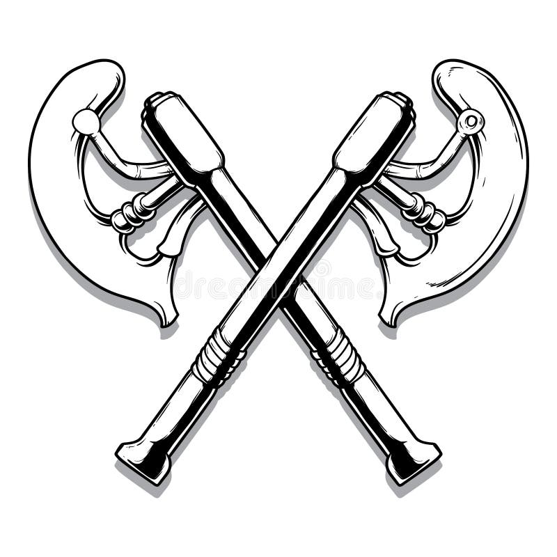 Cross Axe stock vector. Illustration of cross, vector - 258091425