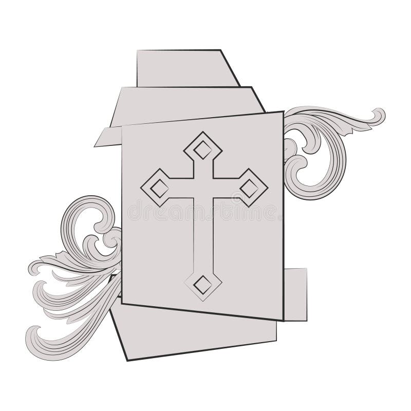 Cross with Banner. Vector Illustration Decorative Design Stock Vector ...