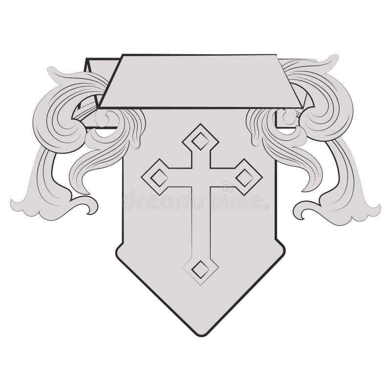 Cross with Banner. Vector Illustration Decorative Design Stock Vector ...