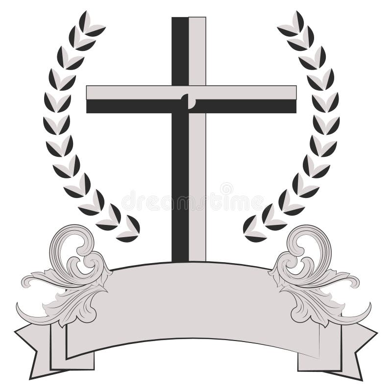 Cross with Banner. Vector Illustration Decorative Design Stock Vector ...