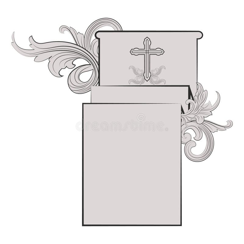 Cross with Banner. Vector Illustration Decorative Design Stock Vector ...
